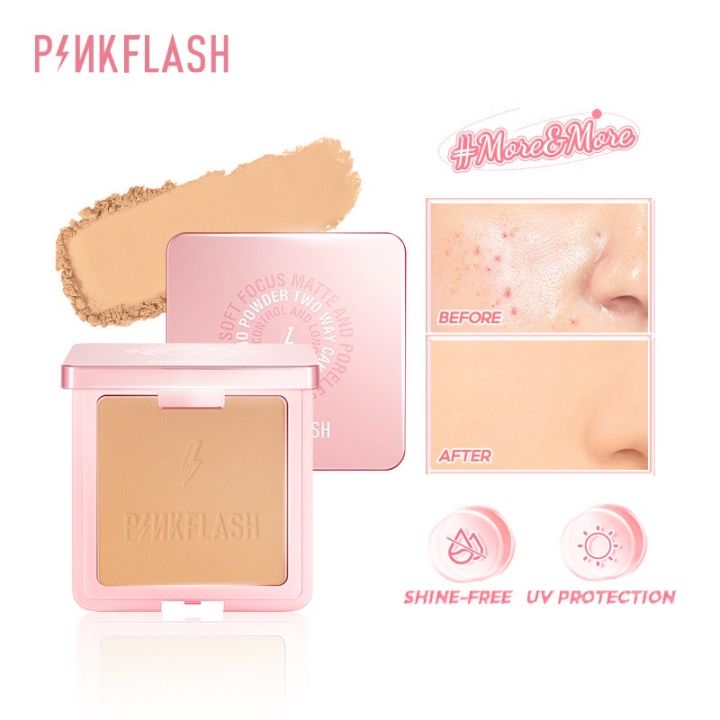 Pinkflash Sunscreen Powder Waterproof Pressed Powder Matte Oil Control