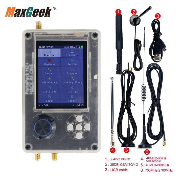 Maxgeek Hackrf One R9 V1.7.0 + Upgraded Portapack H2 SDR Software Defined Radio 1MHz-6GHz ...