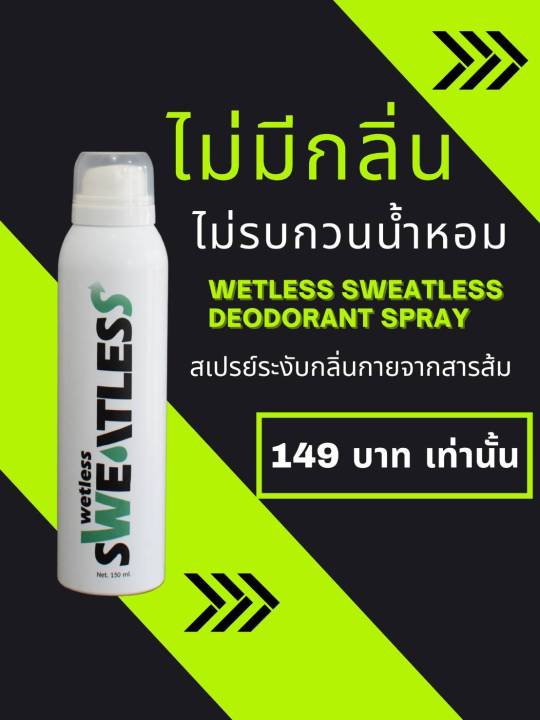 Wetless Sweatless Deodorant (เว็ทเลส สเว็ทเลส) สเปรย์สารส้มระงับกลิ่น ...