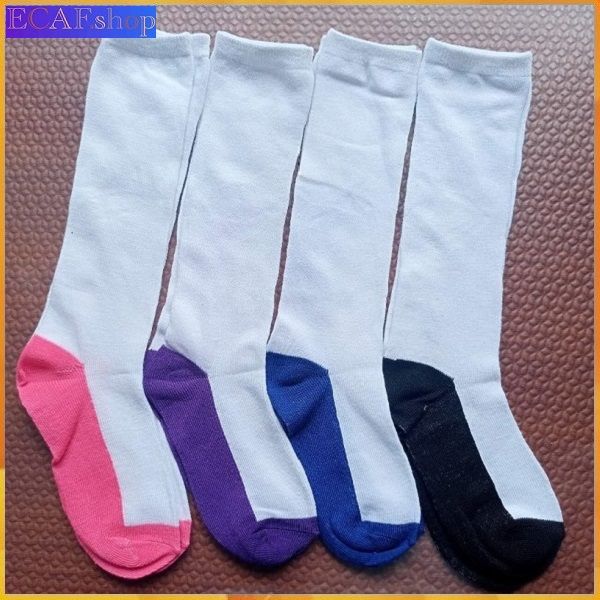 Ecaf 6pairs Long Socks Girl Student Socks White Base/Colored Bottom 3 ...