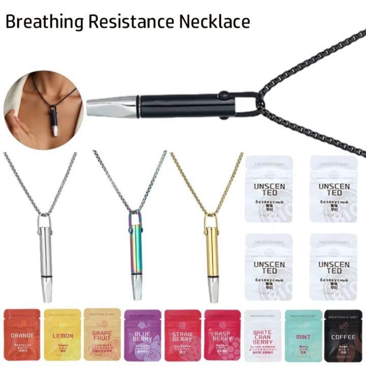 OUTOPEAN Breathing Resistance Whistle Necklace Stress Relief Relaxation ...