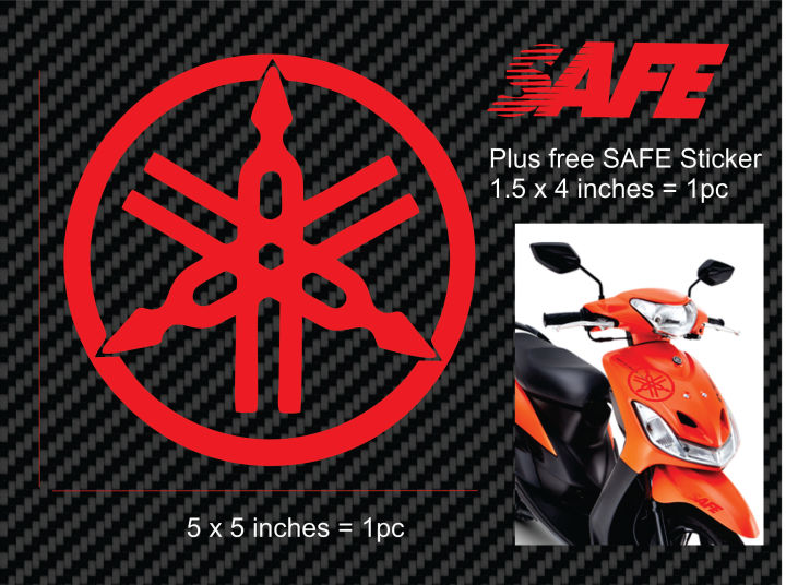 (Red) 5x5 inches Yamaha Logo Sticker/Decal Vinyl, Plus free SAFE 1.5x4 ...