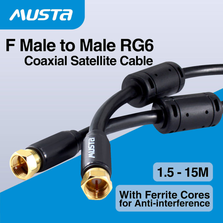 MUSTA Double Shieldeds RG6 Coaxial Coax Cable 1.5-15 Meters for HD ...