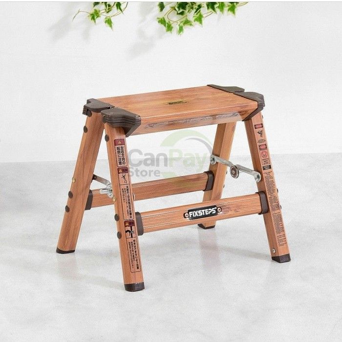KRISBOW TANGGA ALUMINIUM 1 STEP MOTIF KAYU TANGGA LIPAT TANGGA MINI ...