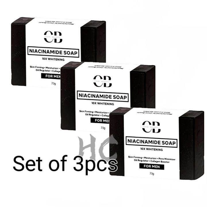 【Set of 3pcs】CB Niacinamide Soap 10X Whitening Oil Control For Men 70g ...