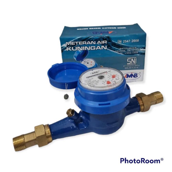 Meteran Air Bahan Kuningan Sni Pdam 1/2' inch AMNB Water Meter Brass ...