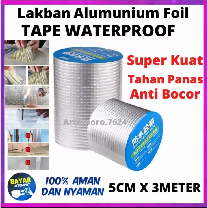 Lakban Khusus Anti Bocor Alumunium Foil Tape Waterproof Anti Bocor 10CM ...