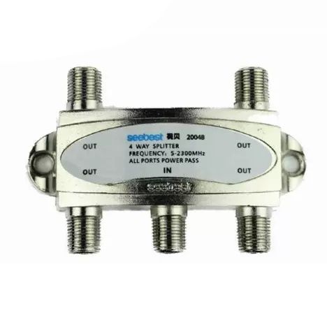 Antenna TV 4 Way Signal Splitter RG6 Cable SATV/CATV for DVBT2 Decoder ...