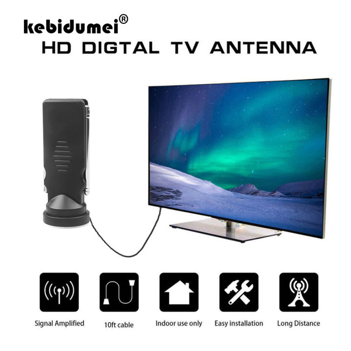 Indoor 2.5dB Digital TV Antenna Signal Receiver With Dual Extendable ...