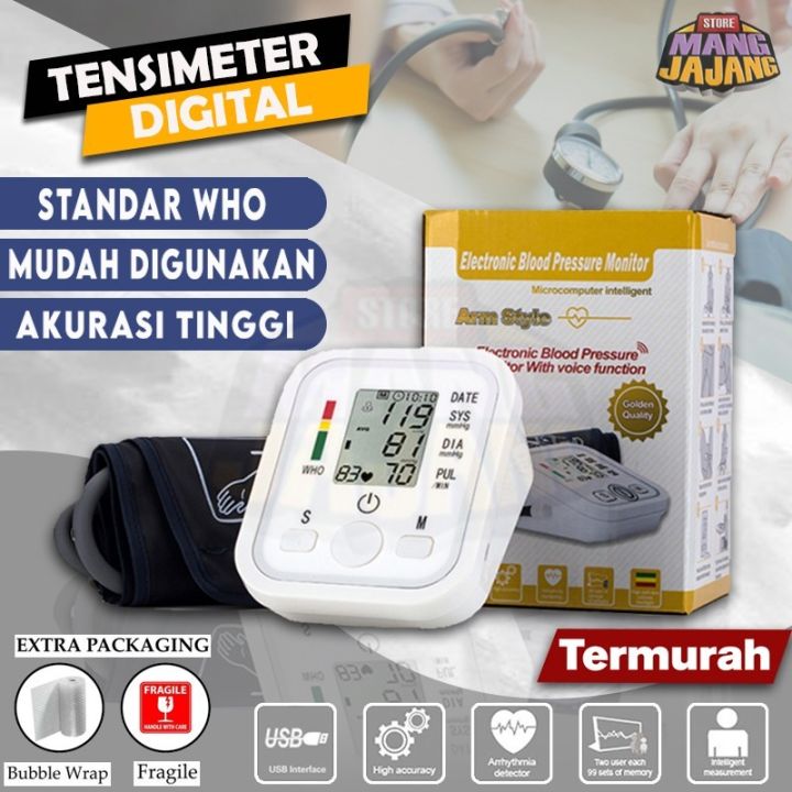 Tensi Meter Tangan Alat Test Pengukur Tekanan Darah TensiMeter Digital ...
