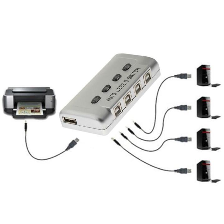 4 Port USB Auto Sharing Switch Peripheral Switcher Hub for Scanner ...