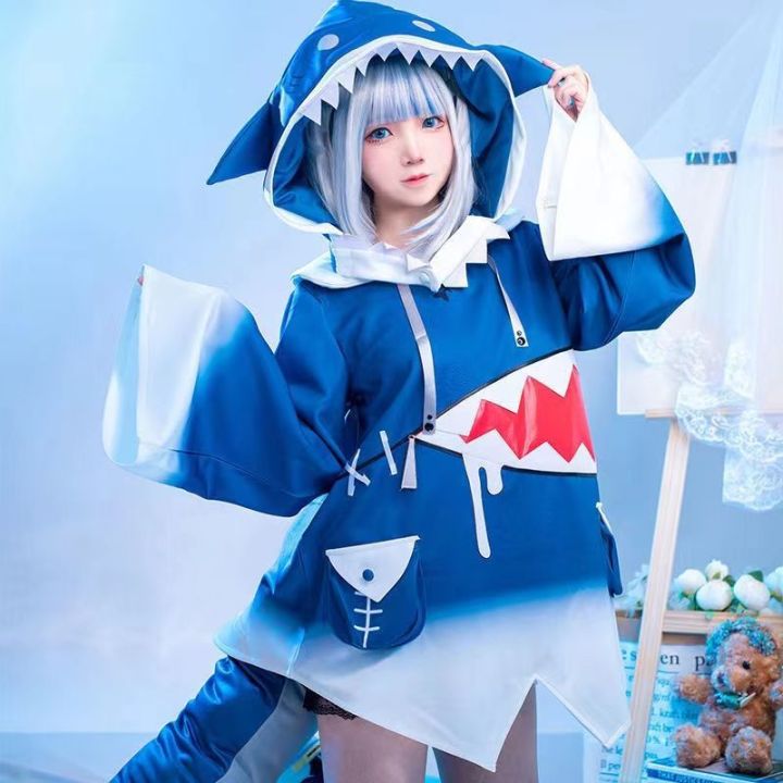 Hololive Gawr Gura Vtuber Cosplay Costume Woman Halloween Cartoon Anime ...