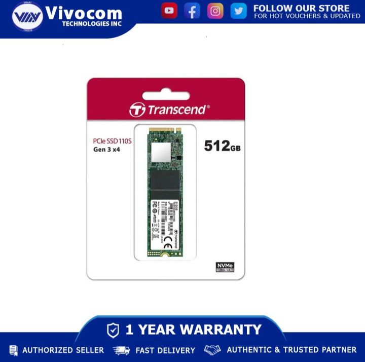 TRANSCEND 512Gb Pcie Nvme SSD GEN 3X4 110S (Ts512Gmte110S) | Lazada PH