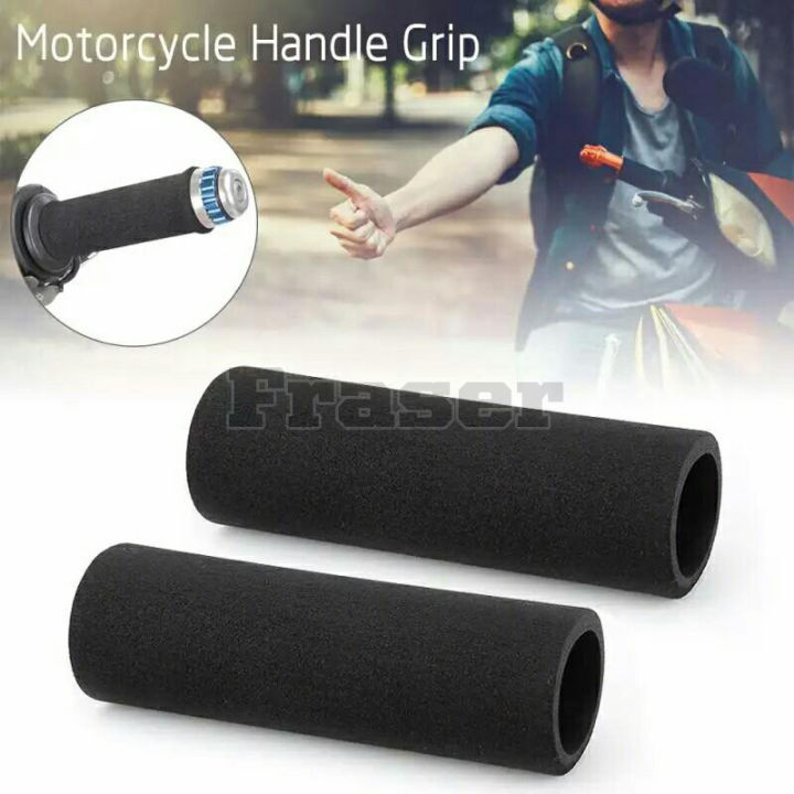 2pc Universal Motorcycle Slip-on Grip Covers Motorbike Anti Vibration ...