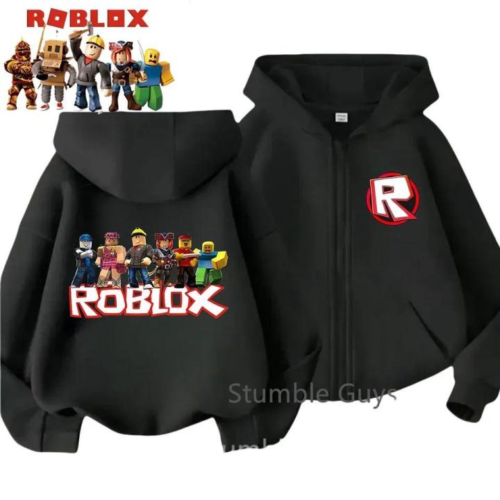 ซิป Hoodie Kids Roblox 3D Game Print Zipper Hoodie Autumn Boys Girls ...