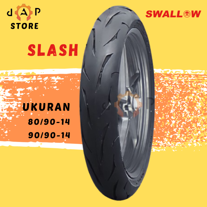 Ban Swallow Slash Soft compound TUBELESS (80/90-14) bisa buat all matic ...