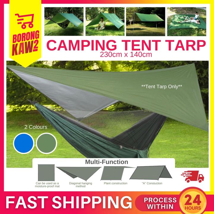 230cm x 140cm Camping Tent Tarp Flysheet Waterproof Groundsheet Floor ...