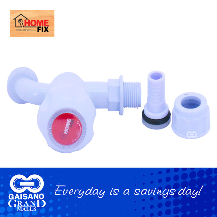 HOMEFIX Faucet, Half Inch PVC Round Handle Hose BIBB Faucet 611 Gaisano ...