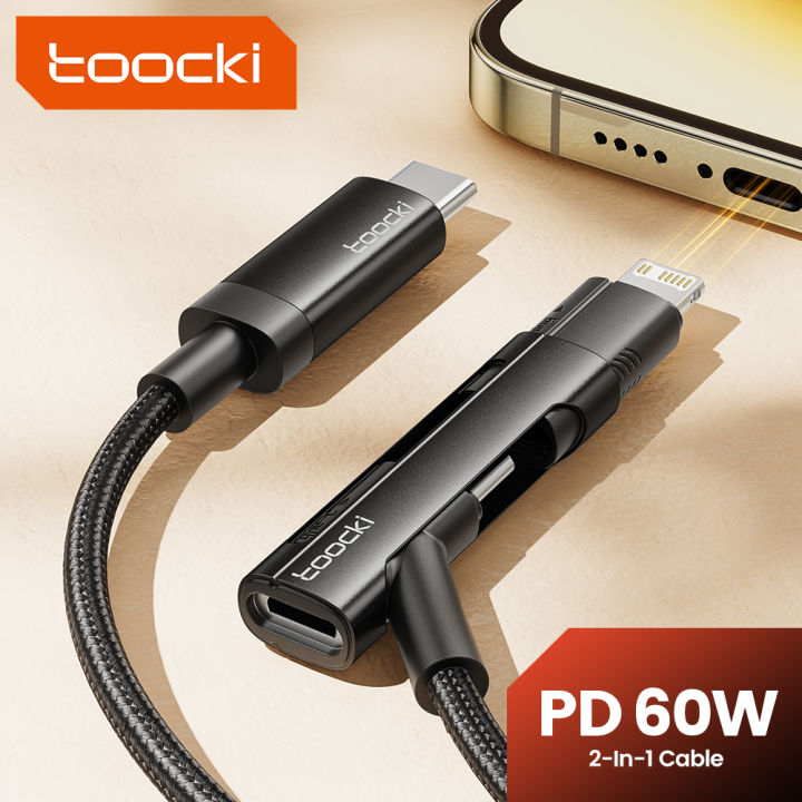 Toocki 2-In-1 USB C Fast Charging Cable Type C To lOS PD 60W Ultra-Fast ...