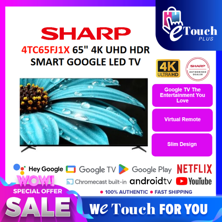 [ NEW 2024 ] SHARP 65" inch 4K HDR Google TV Dolby Digital HDMI X4 USB ...