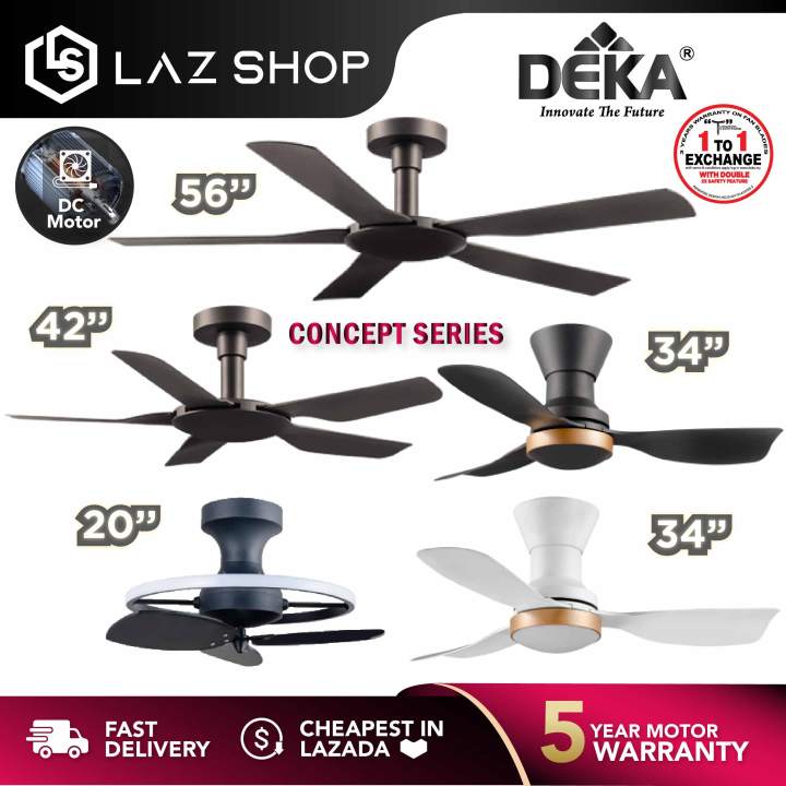 Deka Concept Series DC Motor Ceiling Fan | 56 Inch & 42 Inch CONCEPT 1 ...