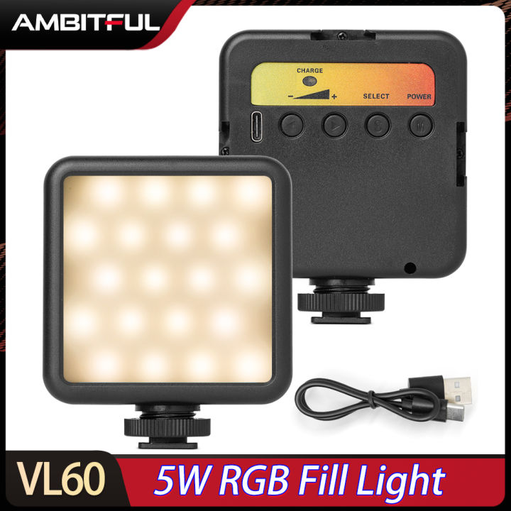 AMBITFUL VL60 5W RGB Fill Light 2500K-7000K LED camera lights SLR Video ...