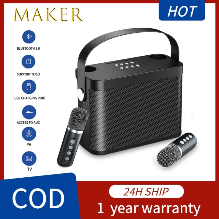 Portable Karaoke Dual Microphone Bluetooth Professional Speaker Smart ...