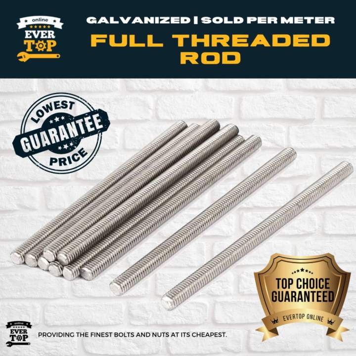 FULL THREADED ROD 3/8 | 1/2 | GALVANIZED (GI) 1 METER PER ORDER ...