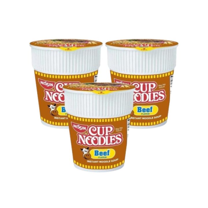 Nissin Cup Noodles Beef 60g - Pack of 3s | Lazada PH