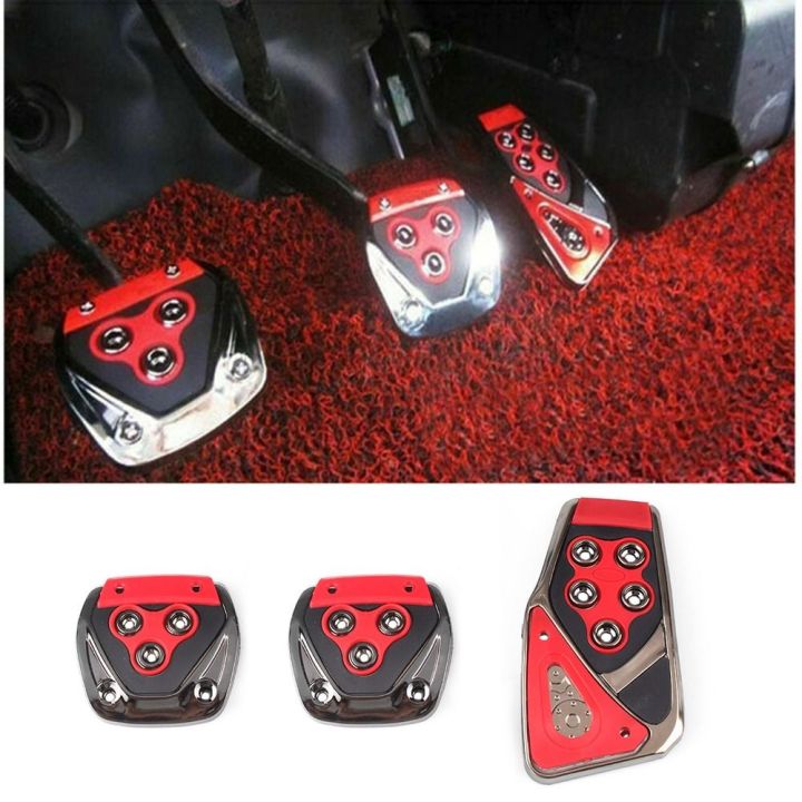 DSFDF 3ชิ้นที่หุ้มคลัตช์เบรกนิรภัยเกียร์อัตโนมัติตกแต่งภายในรถยนต์คันเร่งแบบแมนนวลที่เหยียบแผ่น ...