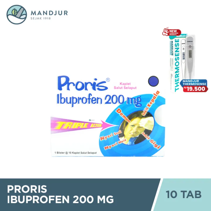 Proris 200 Mg 10 Kaplet - Pereda Demam dan Nyeri Sakit Gigi | Lazada ...