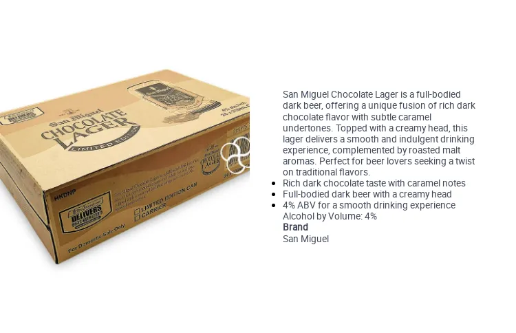 San Miguel Chocolate Lager in Can 24 x 330mL (1 Case) | Lazada PH