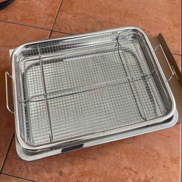 Nampan tirisan minyak gorengan stainless gold TEBAL / peniris minyak ...