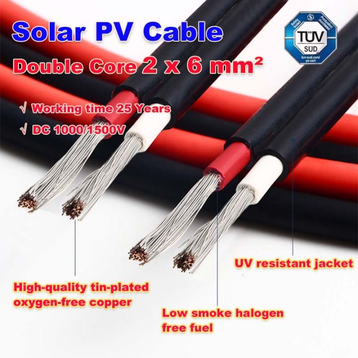 Double-Core 2x6mm² Solar Cables used in Solar Power Plant | Lazada PH