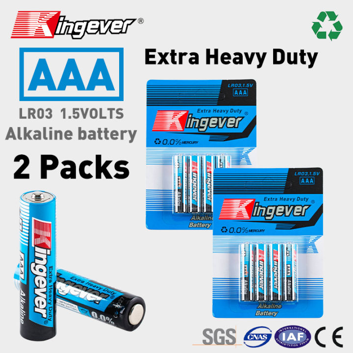 Kingever 100% Orignal Extra Heavy Duty AAA LR03 Alkaline Battery 4pcs ...