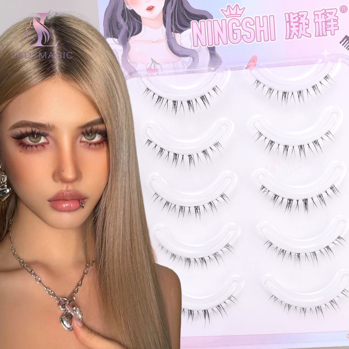 ขนตาด้านล่างแบบธรรมชาติแถบใสขนตางอนนุ่มฟู Peralatan Rias ต่อขนตา5คู่ | Lazada.co.th