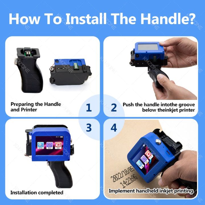 30 Languages 12.7mm Portable Mini Printer with Grips Printer QR Bar ...