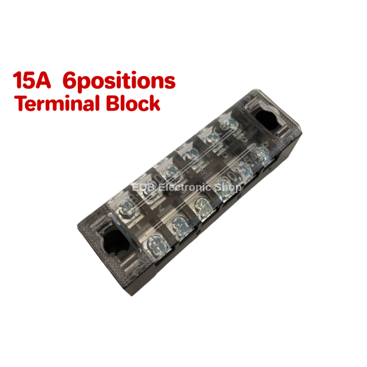 1pc. Terminal Block 15A 6P 600V Dual Rows Screw Connector Electric ...