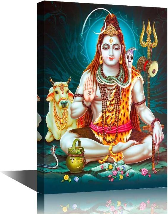 Lord Shiva Canvas Wall Art Hinduism Cultural Home Decor 1 Piece Indian ...