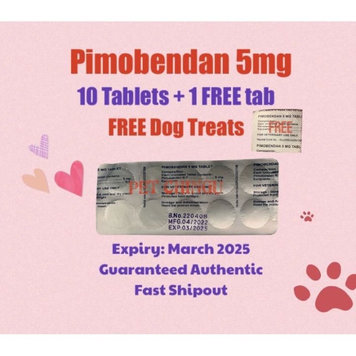 PIMOBENDAN 5 mg for Dogs (10 Tablets) 1 FREE Tablet Dog Treats (Exp.: 2025) | Lazada PH