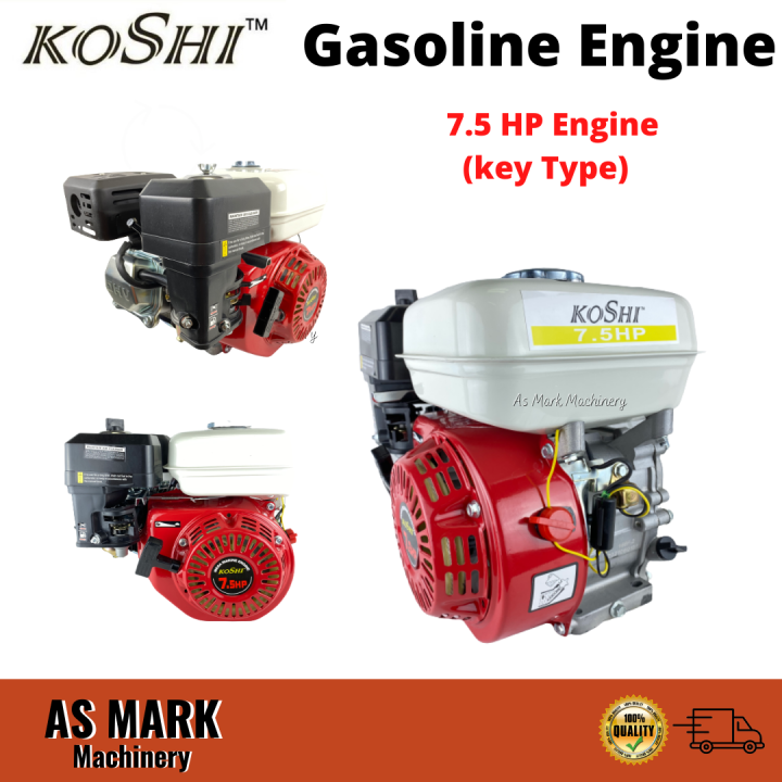 HEAVY DUTY KOSHI Gasoline 7.5HP Petrol Engine 19mm Key Type Thread Type ...