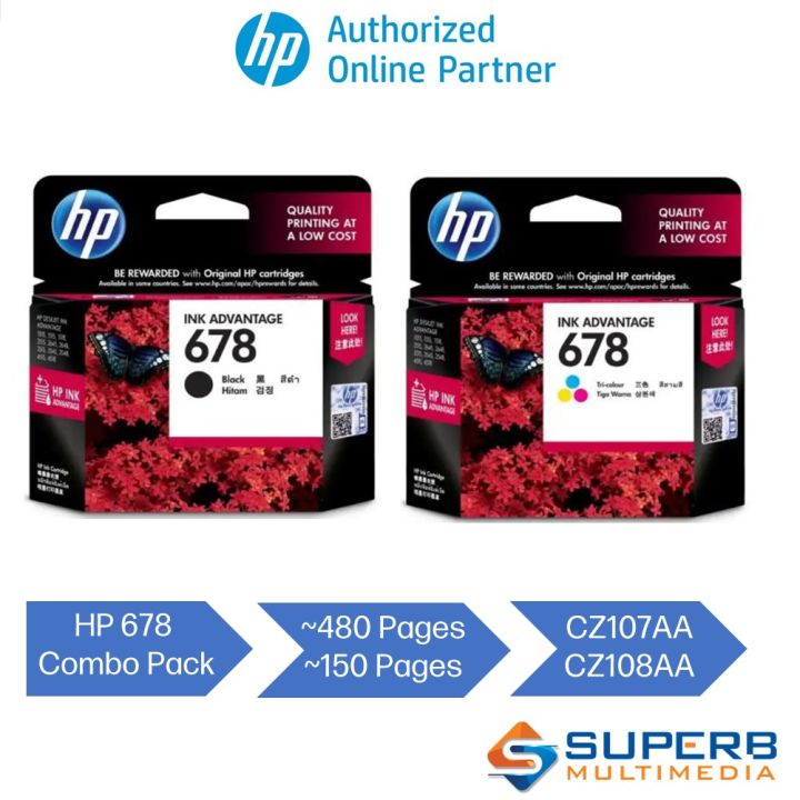 Hp 678 Original Single Pack Combo | Lazada
