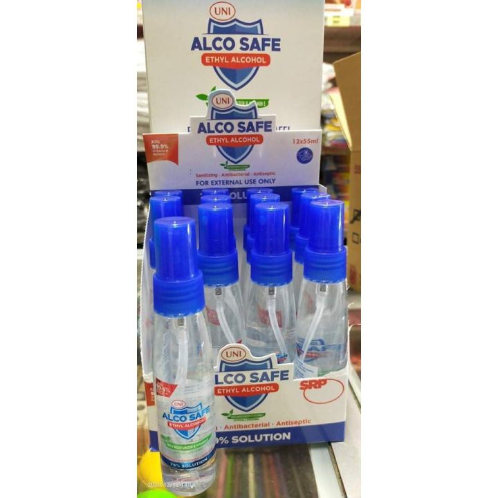 Alco Safe Isopropyl Alcohol 55 ml wholesale Spray bottle/ 1 PCS ...