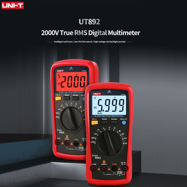 UNI-T 2000V High Voltage Multimeter Digital For Mine UT892 AC DC ...