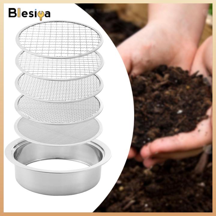 Blesiya Soil Sifter Mix Soil Filter 5 Sieve Mesh Filter Sizes Potting ...