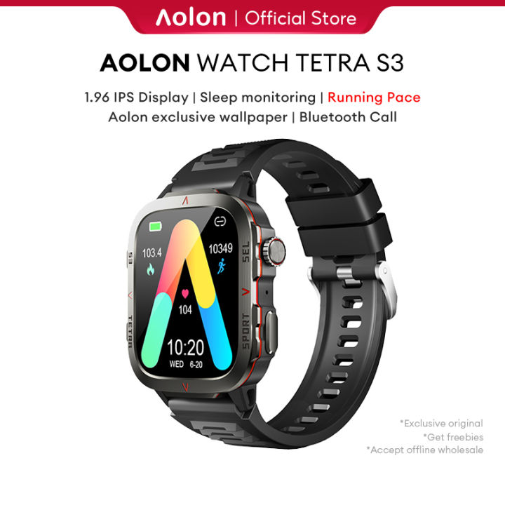 Aolon TetraS3 Smart Watch 1.96” Big Screen HD Bluetooth Call Running ...