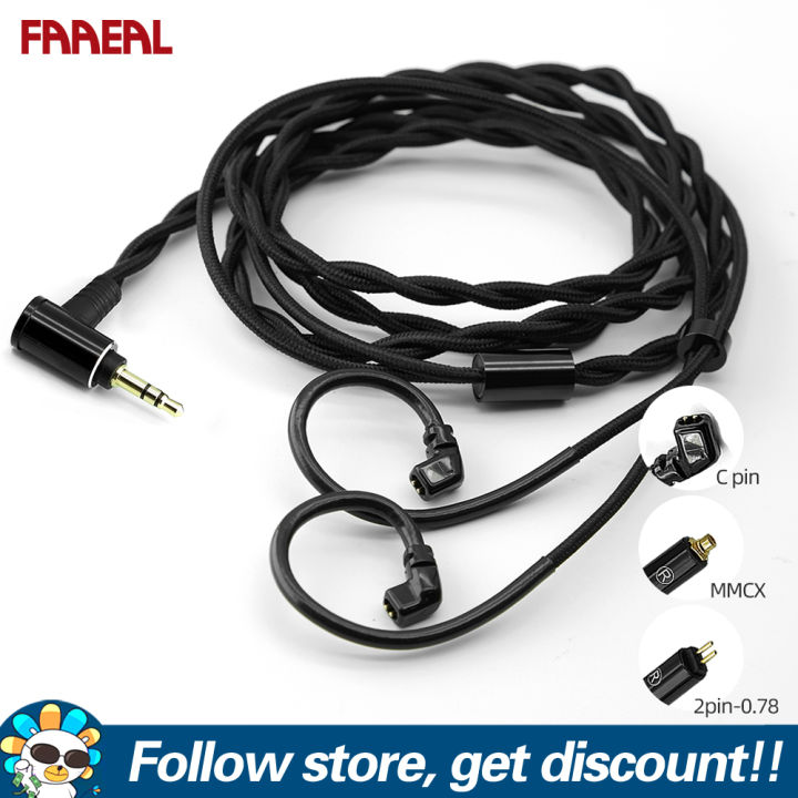 FAAEAL สายเปลี่ยนสำหรับ KZ EDX ZEX ZSN ZS10 PRO ZAS ZAX DQ6 GK G5 GS10 GSE UE RRM CCA CA4 TRN ...