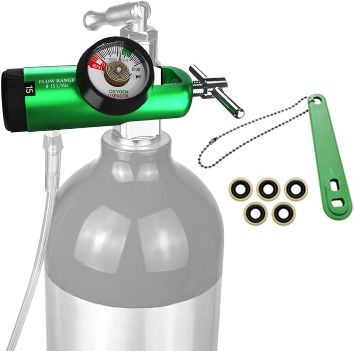 Oxygen Regulator Set for Oxygen Cylinder – CGA 870 Connection, 0-15 LPM ...