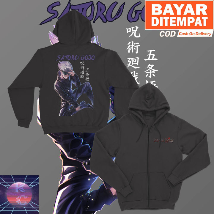 JAKET ZIPPER ANIME JUJUTSU KAIZEN SATORU GOJO BIG SIZE JUMBO JAKET ...