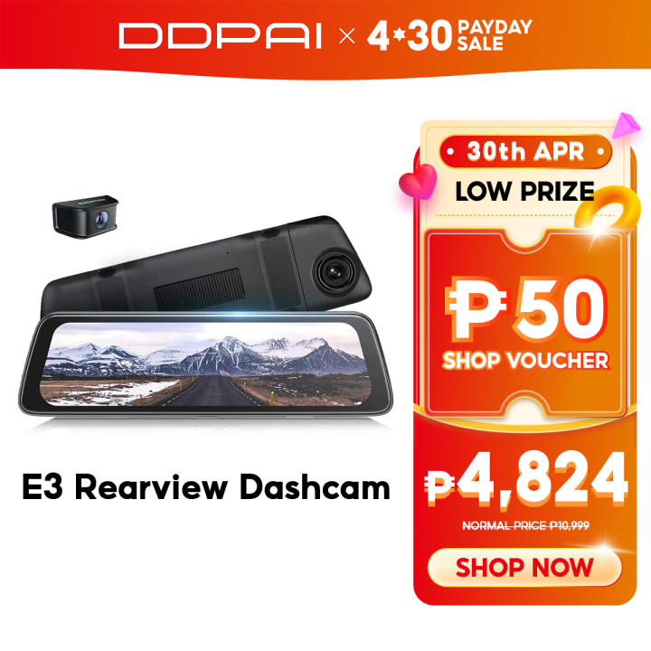 DDPAI Mola E3 Rearview DashCam 10 inch Touch full screen 1440p 2K HD ...